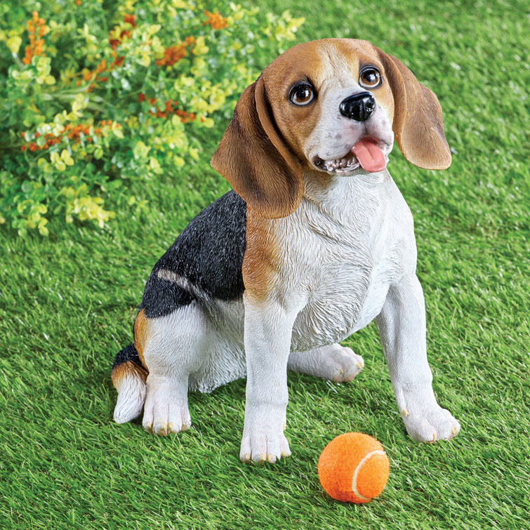 Arlmont & Co. Statue de jardin joyeux beagle Kellisha peinte à la main - Wayfair Canada